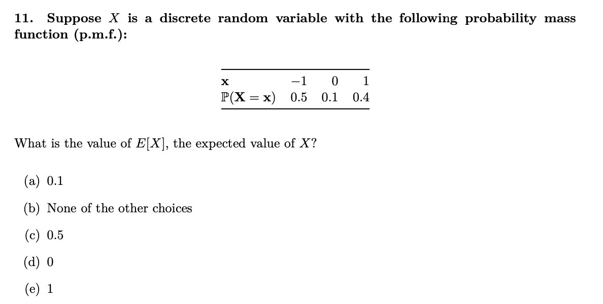 Solved Suppose X is A Discrete Random Variable With The