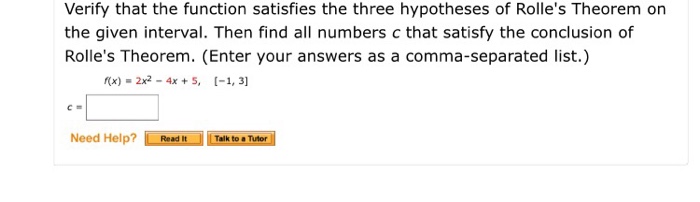 Solved Verify that the function satisfies the three | Chegg.com