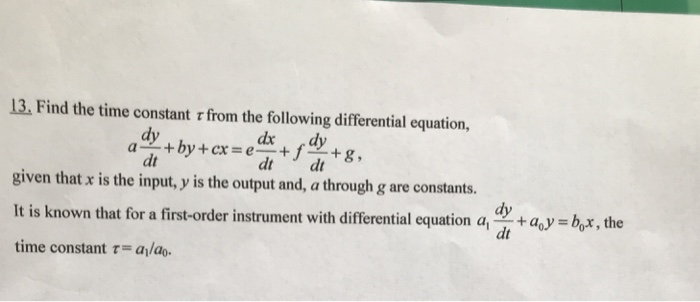 Solved Find the time constant t of the following | Chegg.com