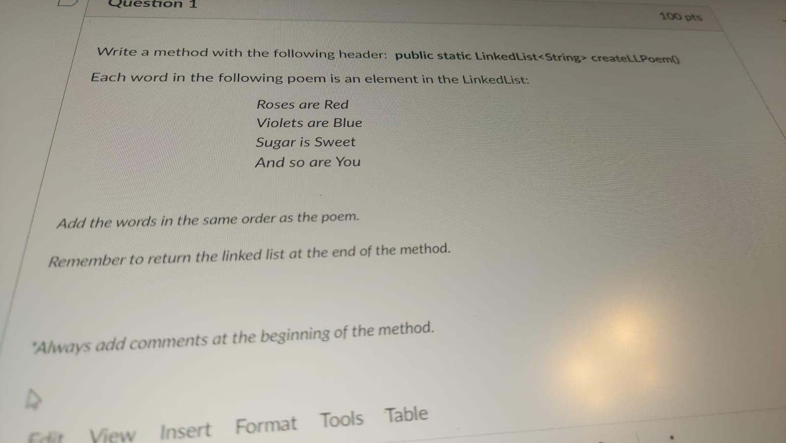 Solved Question 1 Write a method with the following header: | Chegg.com
