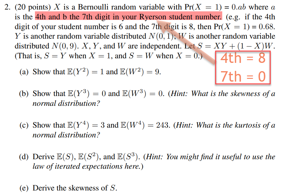 Solved = = 2. (20 points) X is a Bernoulli random variable | Chegg.com
