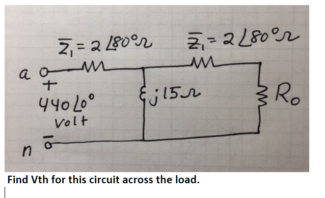 Solved Find Vth for this circuit across the load. | Chegg.com
