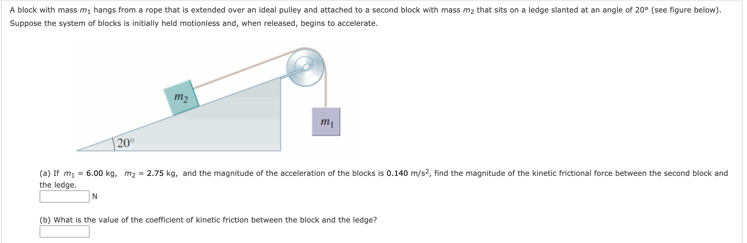 Solved A block with mass m1 hangs from a rope that is | Chegg.com