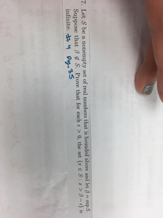 Solved 7. Let S be a nonempty set of real numbers that is | Chegg.com