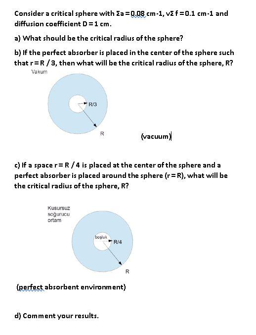 Consider a critical sphere with Za =0.08 cm-1, vf | Chegg.com