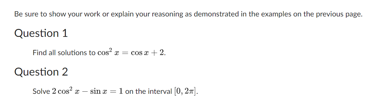 Solved Be sure to show your work or explain your reasoning | Chegg.com