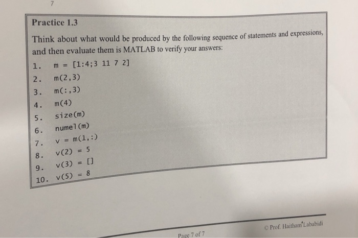 Solved Practice 1.3 Think about what would be produced by | Chegg.com