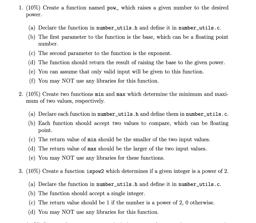 Solved 1. (10%) Create a function named pow, which raises a | Chegg.com
