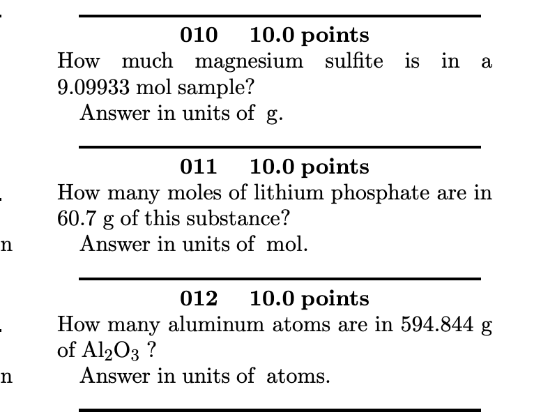 Solved 10)How much magnesium sulfite is in a 9.09933 mol | Chegg.com