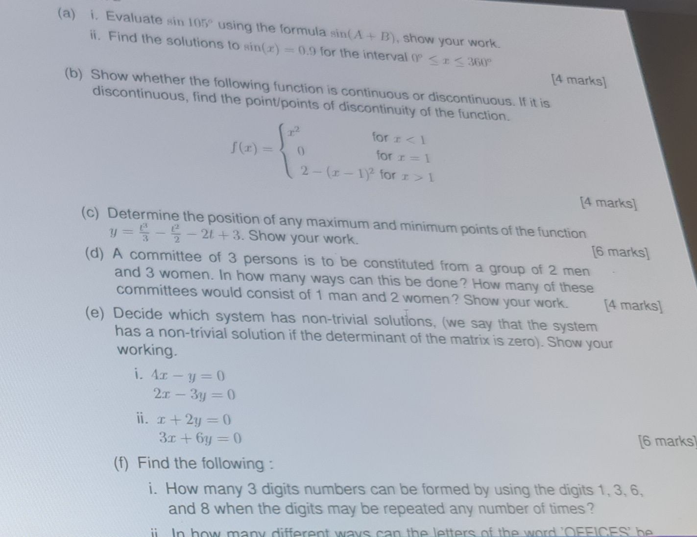 Solved (a) i. Evaluate sin 105^(@) using the formula | Chegg.com