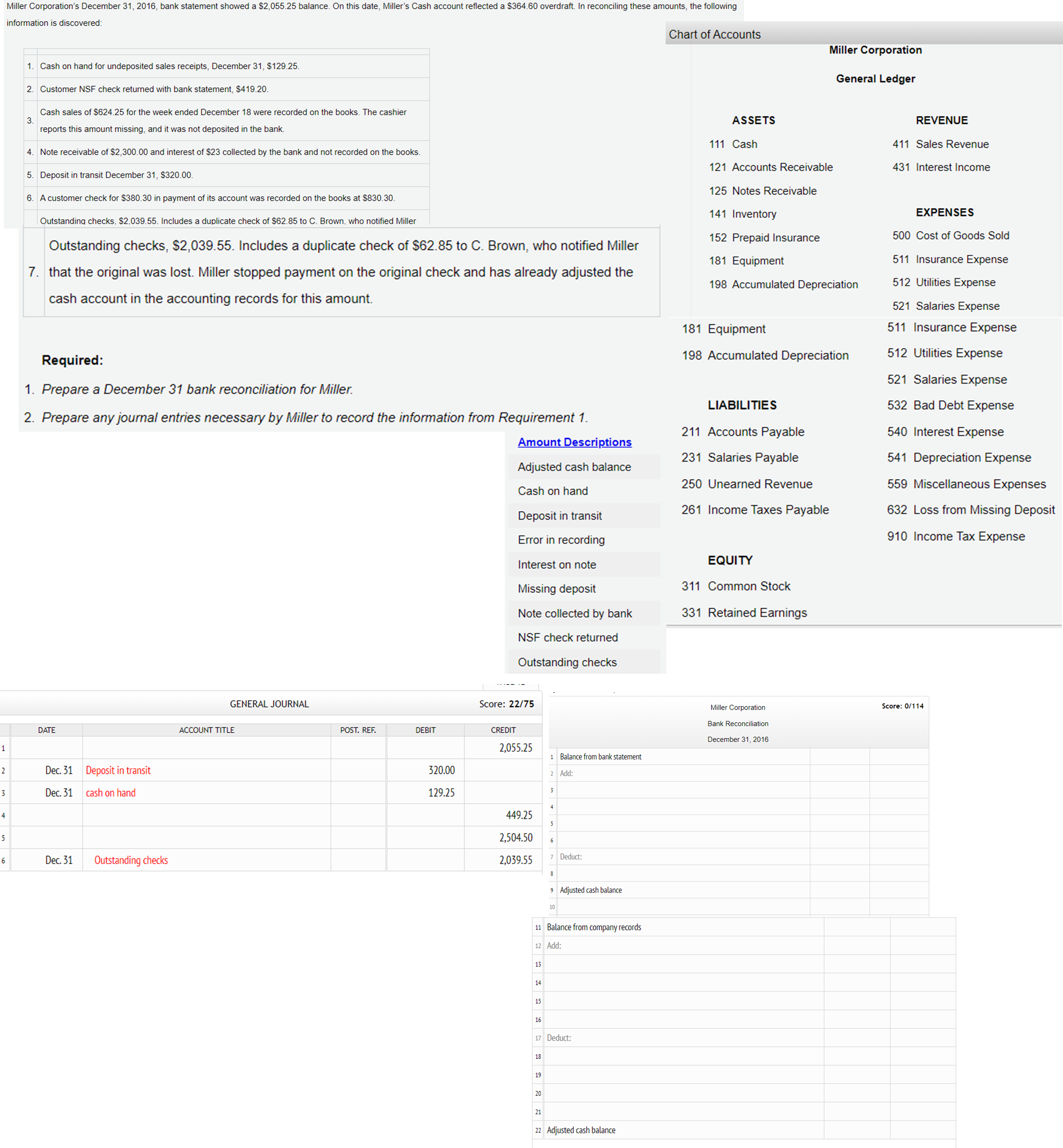 Solved information is discoveredChart of AccountsMiller | Chegg.com