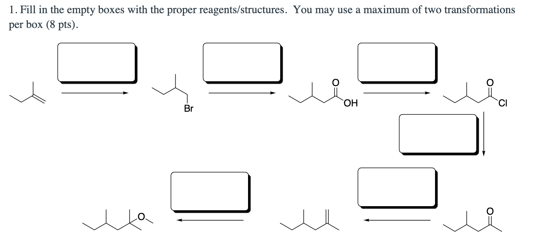 Solved 1. Fill in the empty boxes with the proper | Chegg.com