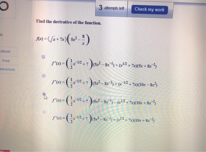 Solved 3 attempts leftC 3 attempts let Check my work Find | Chegg.com Solved 3 attempts leftC 3 attempts let Check my work Find | Chegg.com