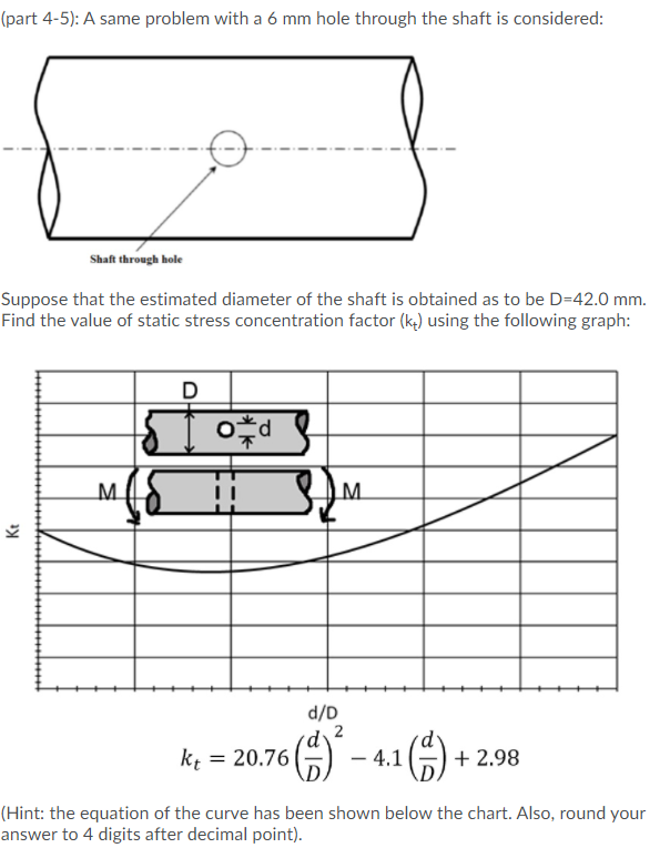 Solved (part 4-5): A same problem with a 6 mm hole through | Chegg.com