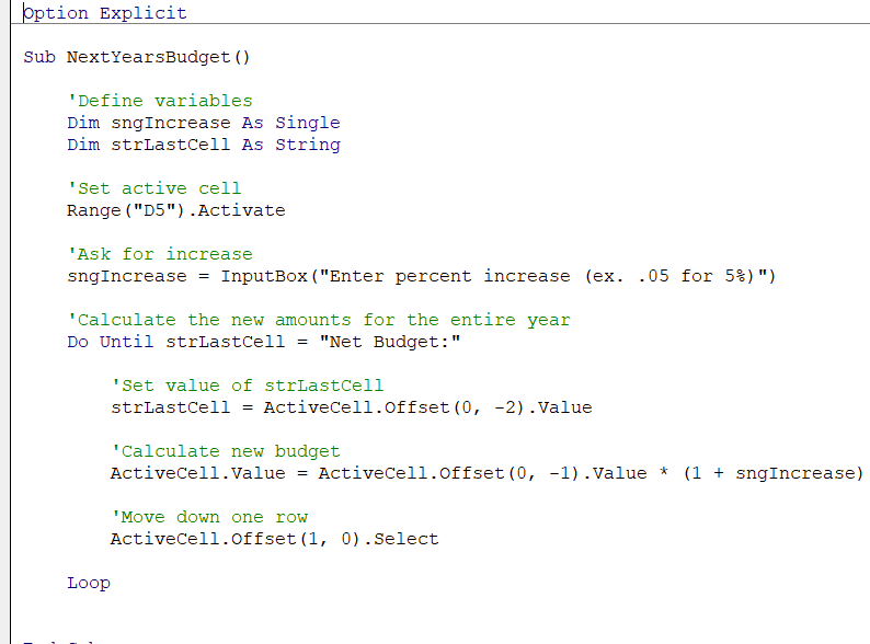 Please add Excel VBA code in which it'll ask the user | Chegg.com