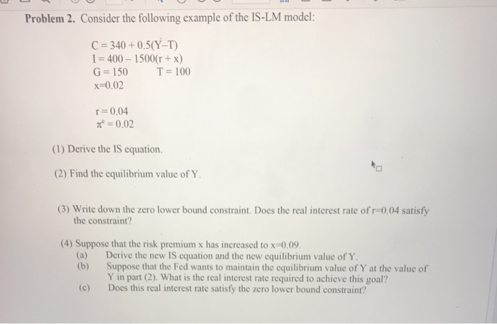 Solved Problem 2. Consider the following example of the | Chegg.com