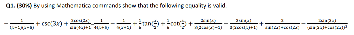 Solved Q1 30 By Using Mathematica Commands Show That The 4124