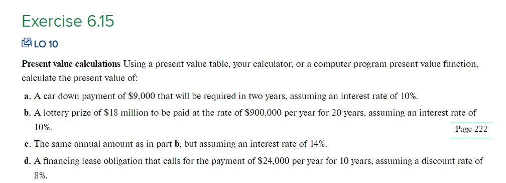 Solved 《) LO 10 Present value calculations Using a present | Chegg.com