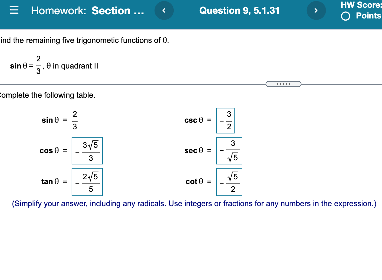 Solved Homework Section Question 9 5 1 31 Hw Score