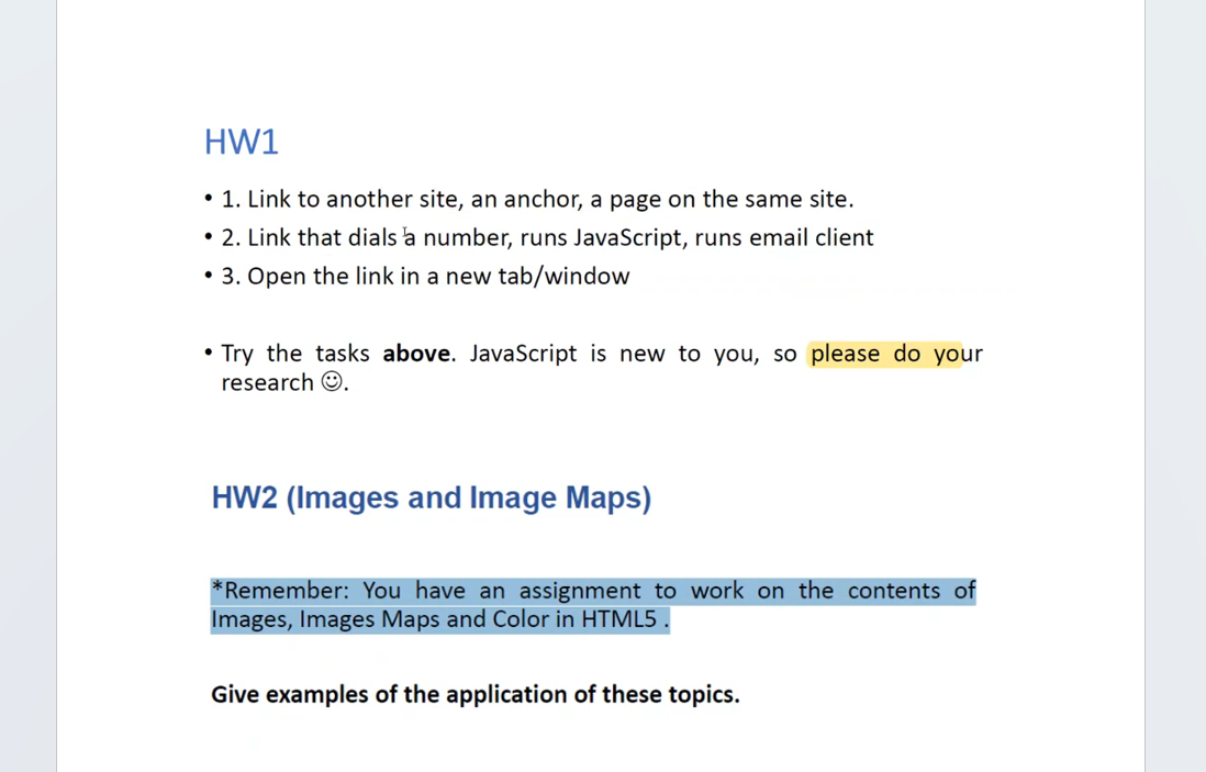Solved HW1 - 1. Link to another site, an anchor, a page on | Chegg.com