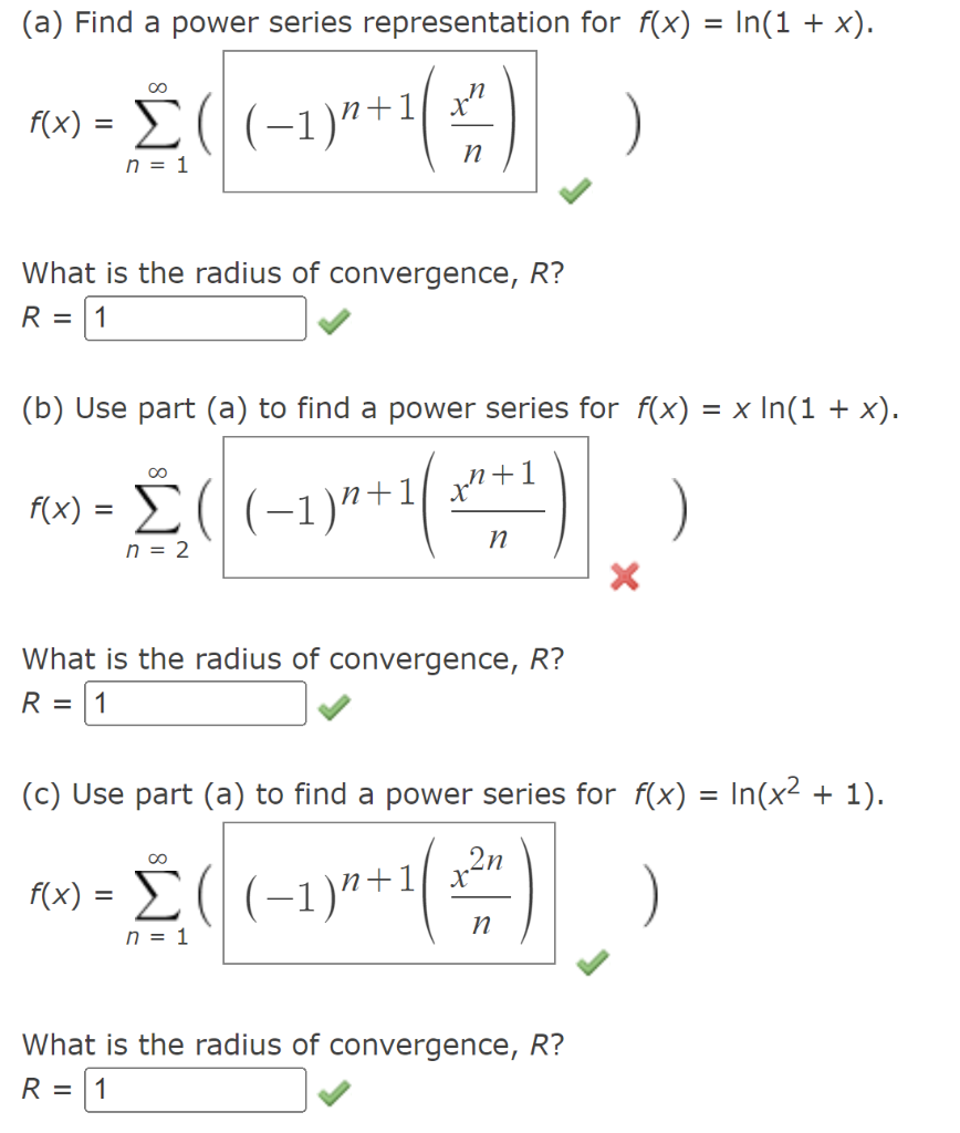 Solved (a) Find a power series representation for | Chegg.com