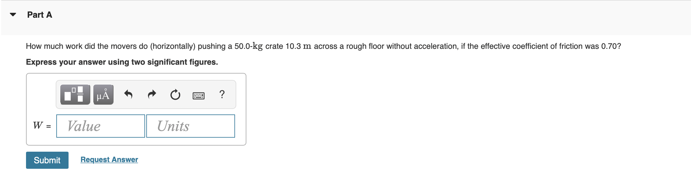 Solved Part A How much work did the movers do (horizontally) | Chegg.com