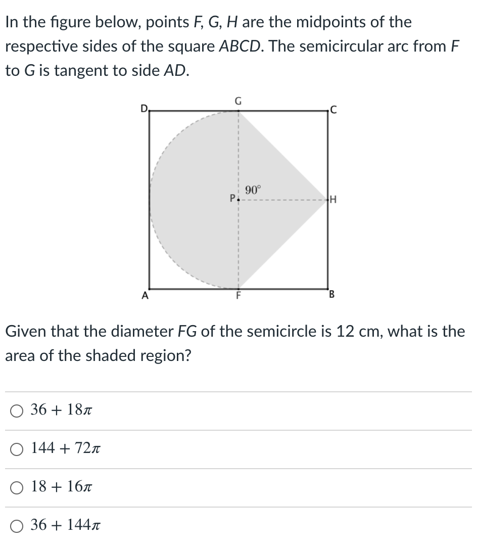 Solved In the figure below, points F, G, H are the midpoints | Chegg.com