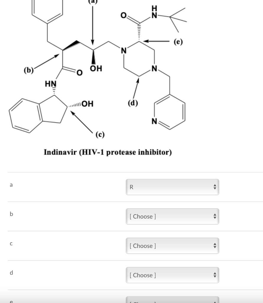 Solved Indinavir (HIV-1 protease inhibitor) | Chegg.com