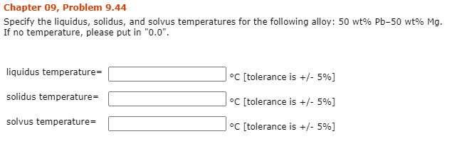 Solved Chapter 09, Problem 9.44 Specify the liquidus, | Chegg.com