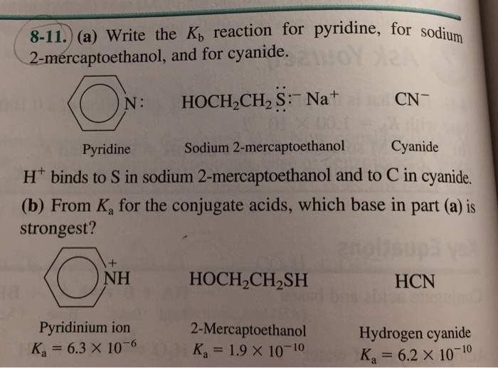 Solved Write the K_b reaction for pyridine, for sodium | Chegg.com