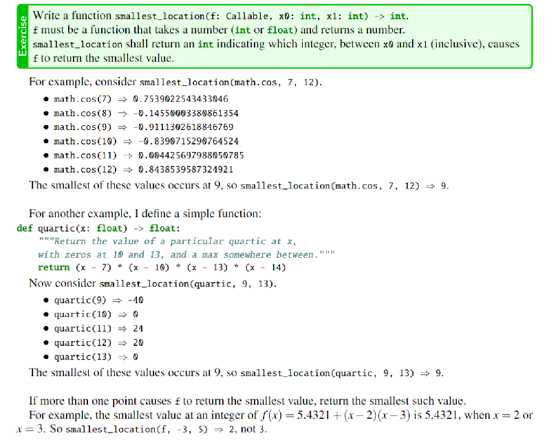 Solved Write A Function Smallest Location F Callable X0