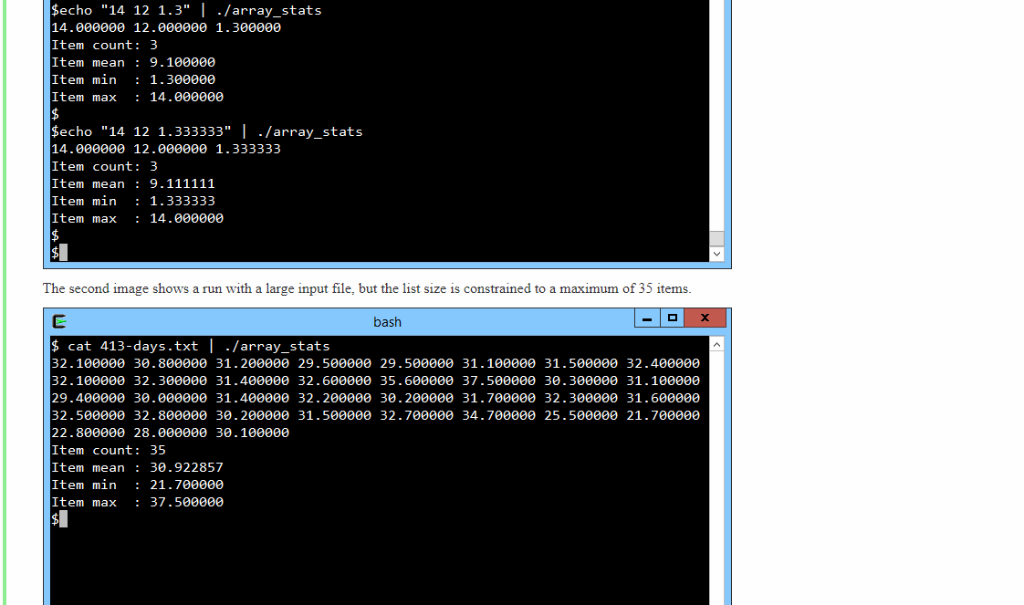 Solved Complete the implementation of the array_stats | Chegg.com