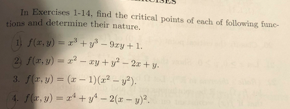 Solved In Exercises 1-14, find the critical points of each | Chegg.com