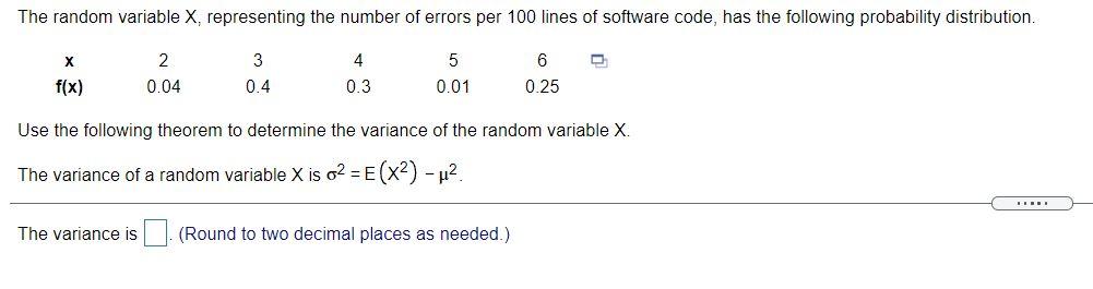 Solved The random variable X, representing the number of | Chegg.com