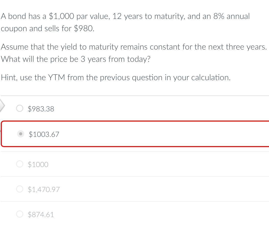Solved A Bond Has A 1 000 Par Value 12 Years To Maturity Chegg