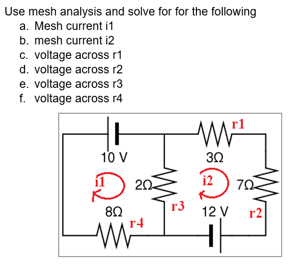 Solved Use mesh analysis and solve for for the following a. | Chegg.com
