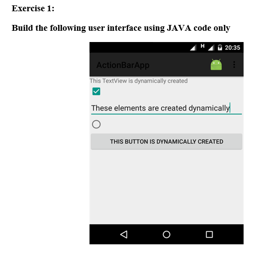 Solved Exercise 1: Build the following user interface using | Chegg.com