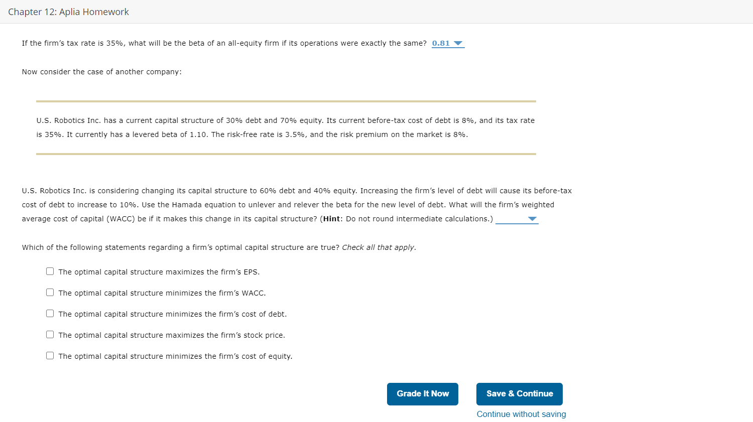 Solved Chapter 12: Aplia Homework 7. Determining the optimal | Chegg.com Solved Chapter 12: Aplia Homework 7. Determining the optimal | Chegg.com