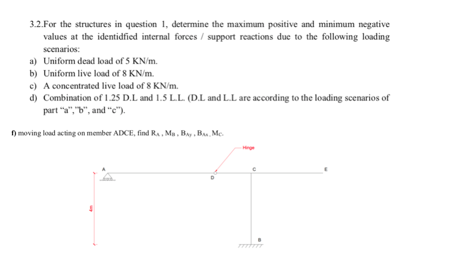 Solved 3.2.For the structures in question 1, determine the | Chegg.com