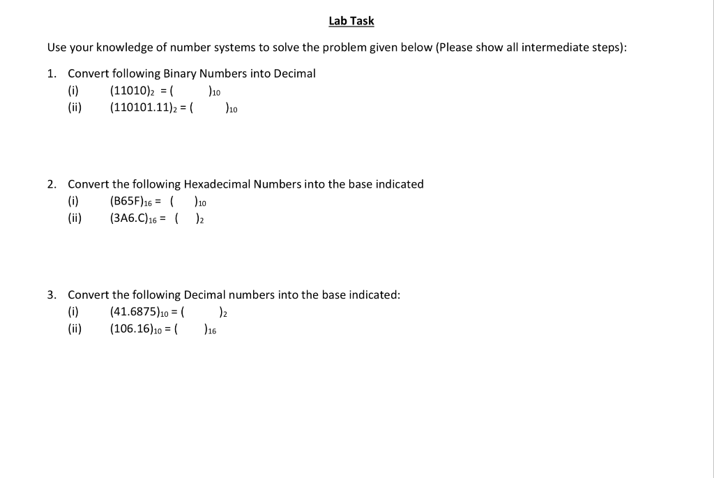 Solved Use your knowledge of number systems to solve the | Chegg.com