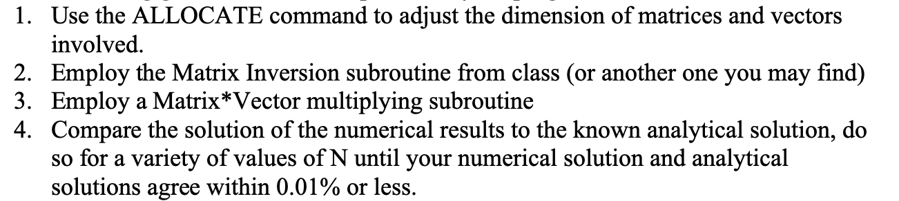 Write a FORTRAN computer program to solve the | Chegg.com