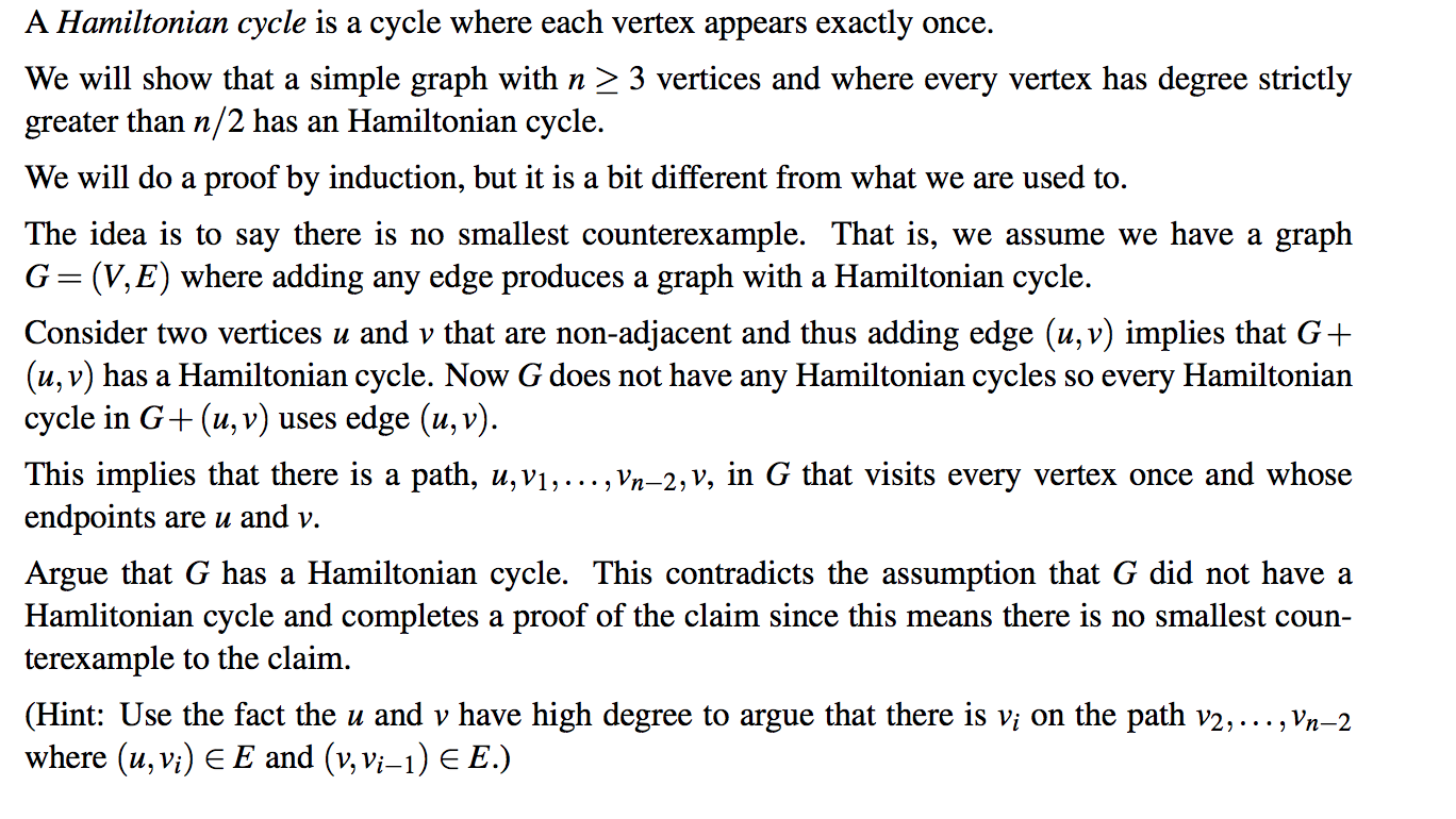 A Hamiltonian cycle is a cycle where each vertex | Chegg.com