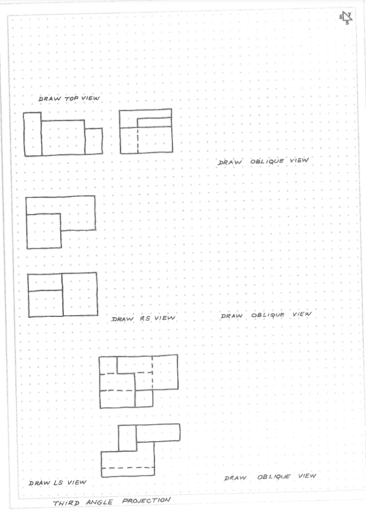 Solved DRAW TOP VIEW DRAW OBLIQUE VIEW DRAW RS VIEW. DRAW | Chegg.com
