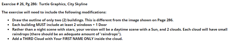 26. Turtle Graphics: City Skyline Write a turtle | Chegg.com