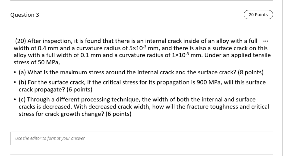 Solved Question 3 20 Points (20) After inspection, it is | Chegg.com