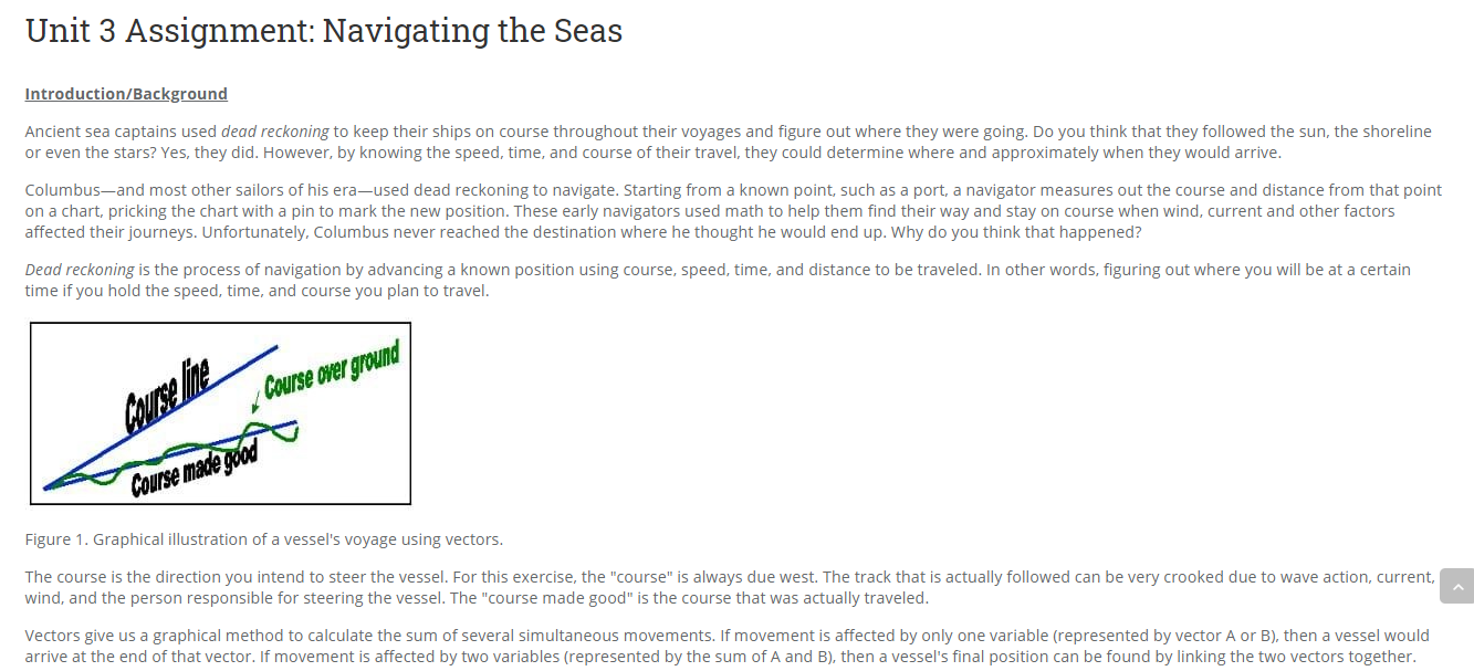 Unit 3 Assignment: Navigating the Seas | Chegg.com
