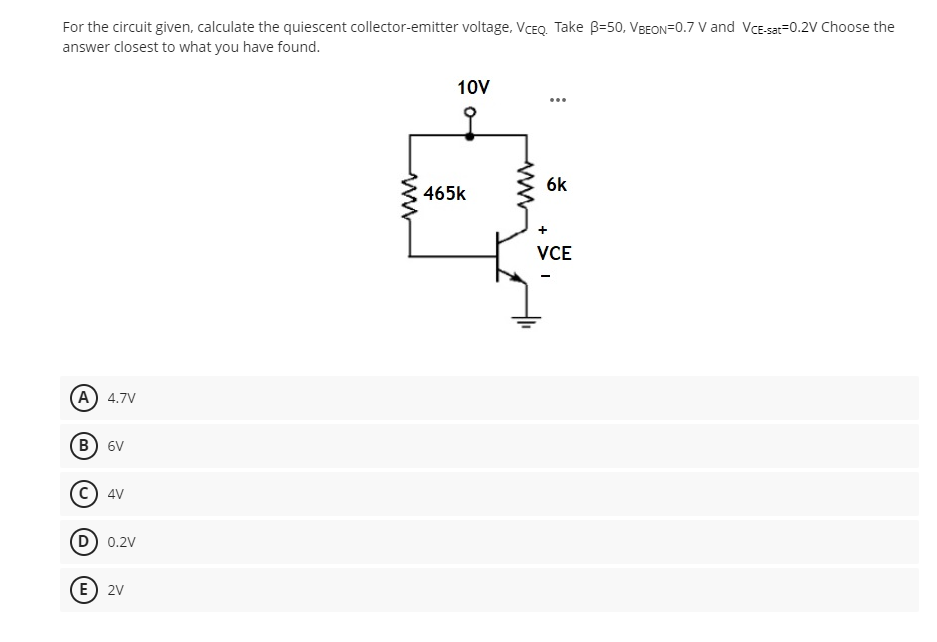 Solved For the circuit given, calculate the quiescent | Chegg.com