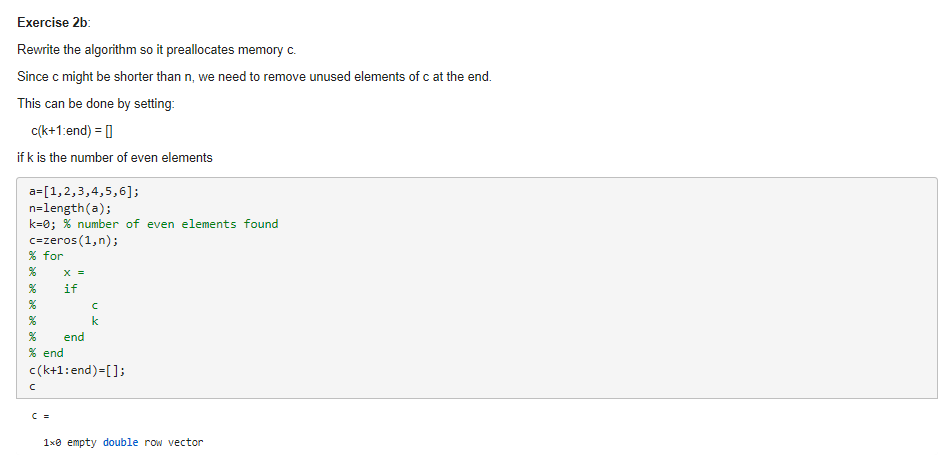 Solved Exercise 2: This code returns the even elements of | Chegg.com