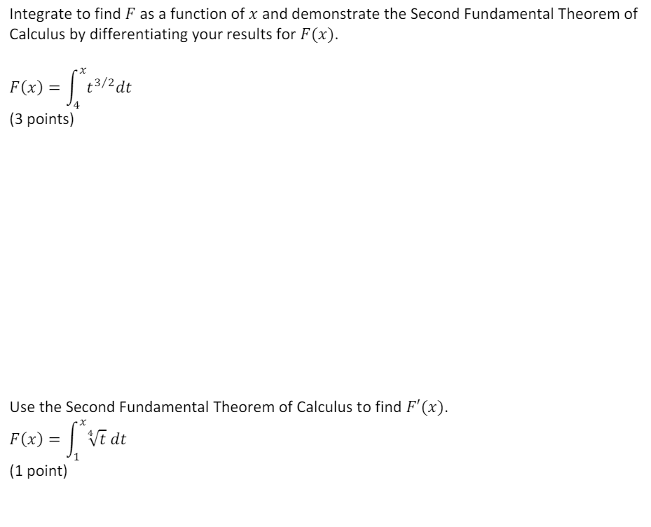Solved Integrate to find F ﻿as a function of x ﻿and | Chegg.com