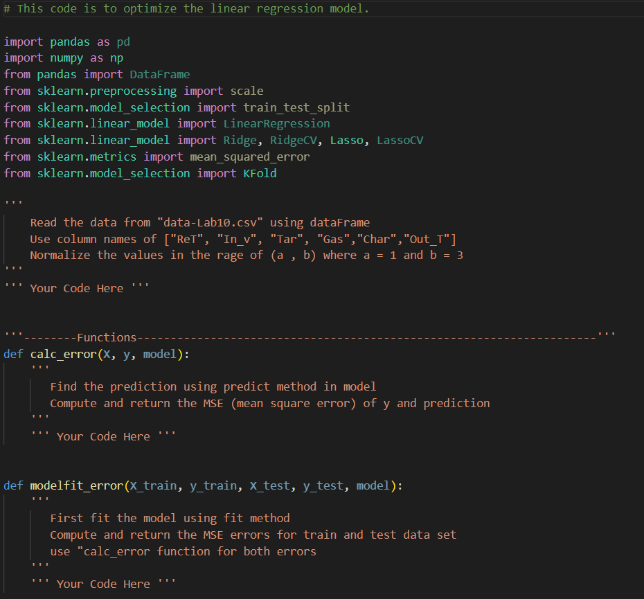 Solved We will use data from "data-Lab8.csv" file, collected | Chegg.com